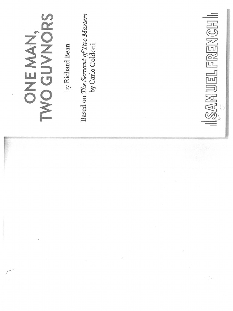 One Man Two Guvnors Script | PDF