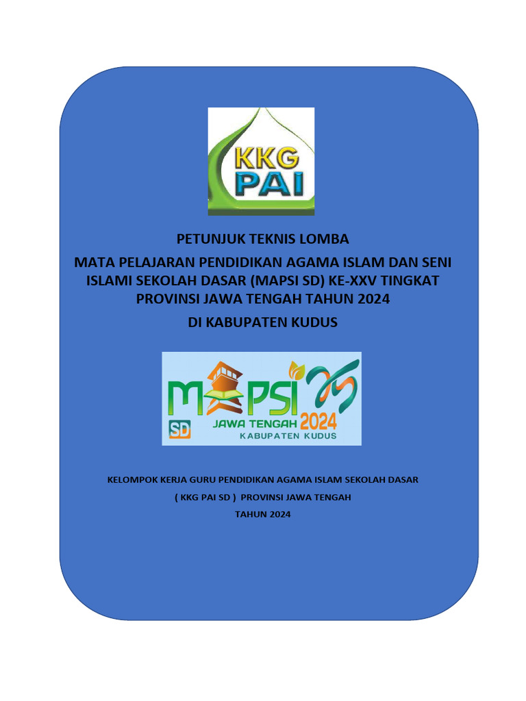 Juknis Lomba MAPSI SD 2024 Jateng | PDF