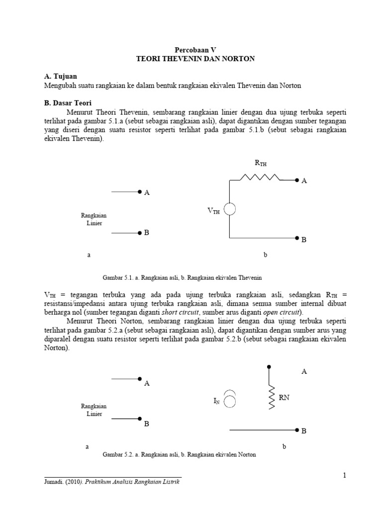 Teori Thevenin dan Norton dalam Rangkaian | PDF
