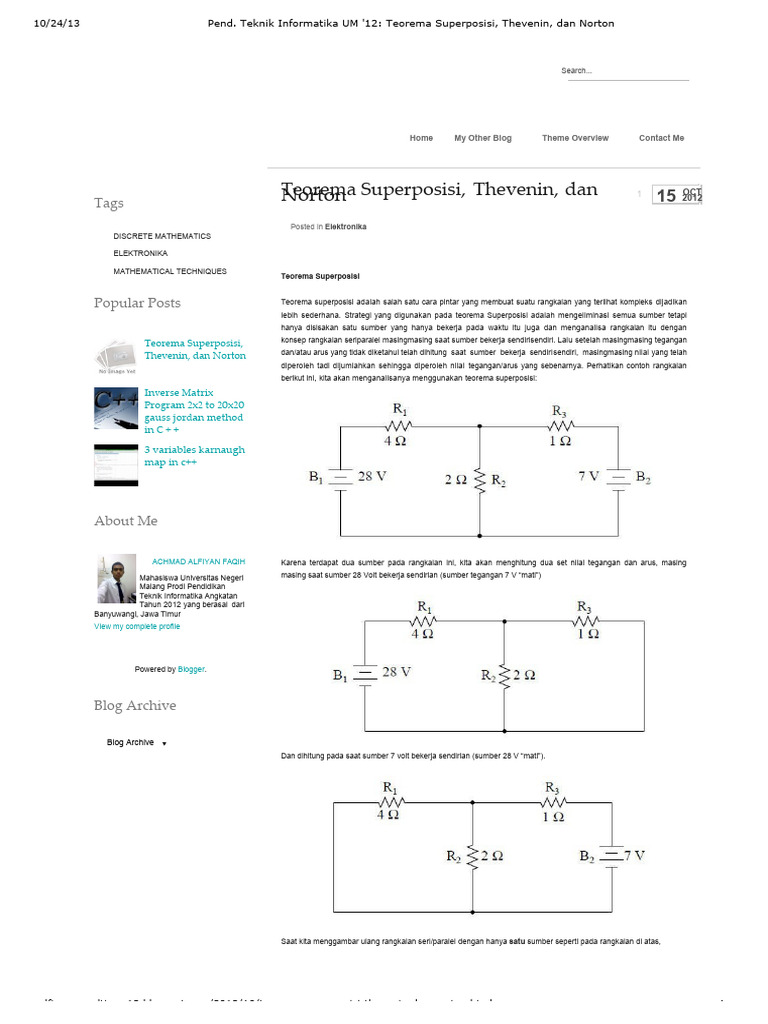 Superposisi Thevenin Norton | PDF