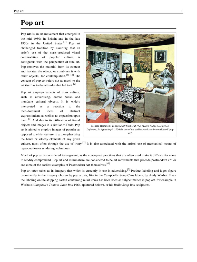 Pop Art | PDF | Art Movements | Modern Art