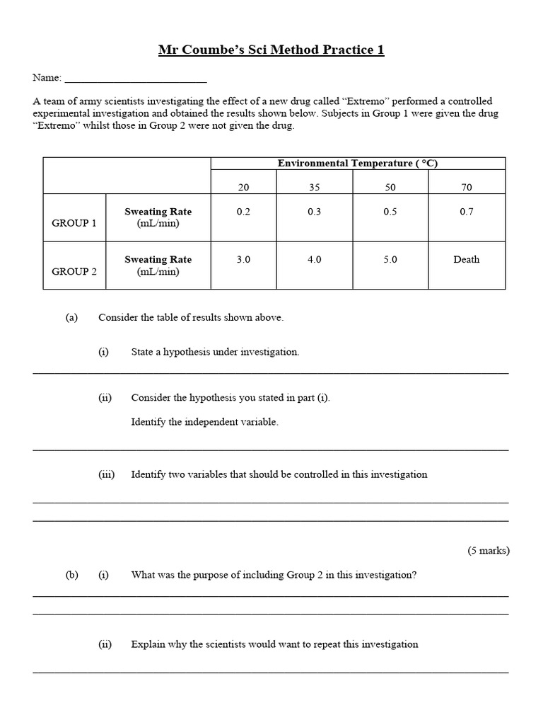 Sci Method Practice 1 | PDF | Science