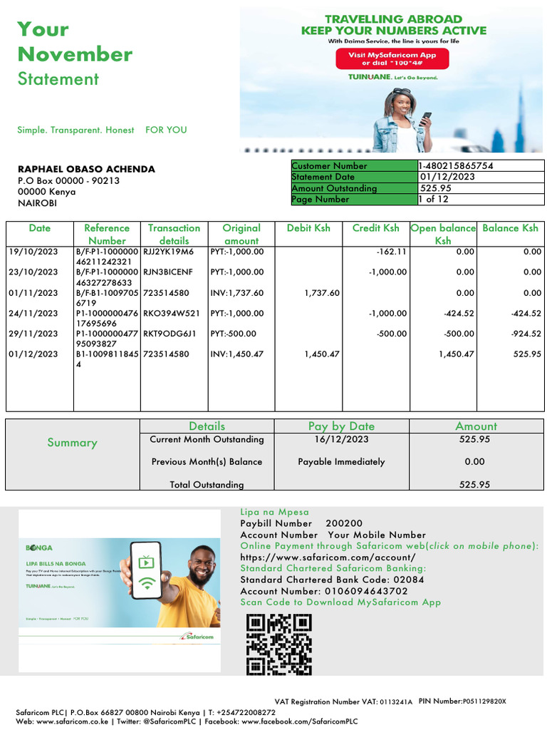 Safaricom Hourly Bundle Statement | PDF | Business | Money