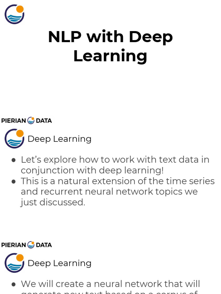 08 NLP With Deep Learning | PDF | Deep Learning | Learning