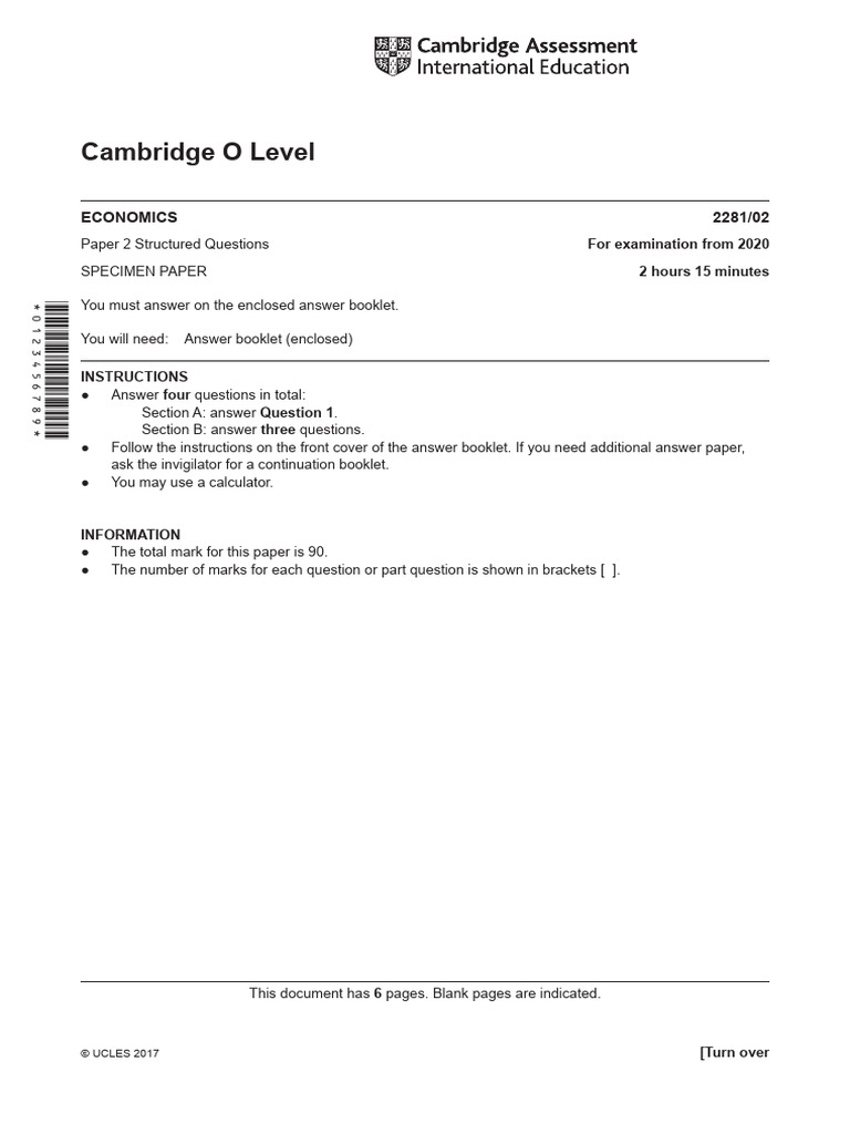 2020 Specimen Paper 2 | PDF | Inflation | Kenya
