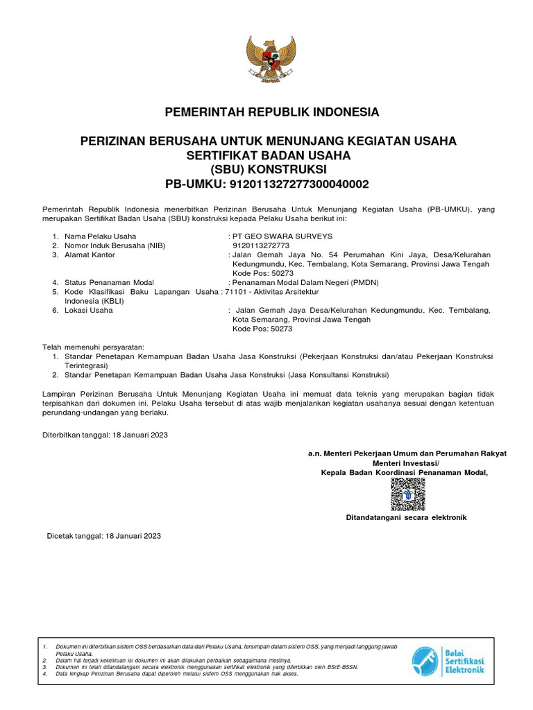 SBU Konstruksi | PDF