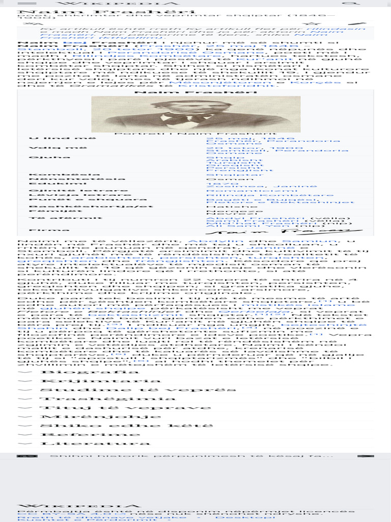 Naim Frashëri - Wikipedia | PDF