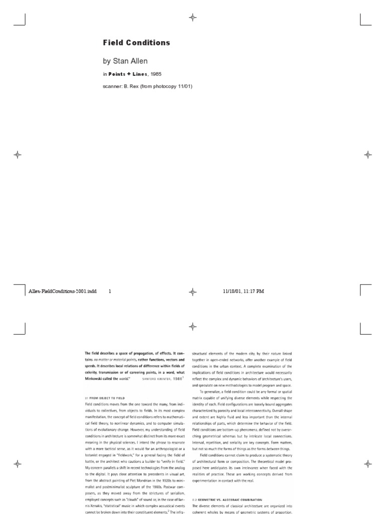 Stan Allen - Field Conditions | PDF