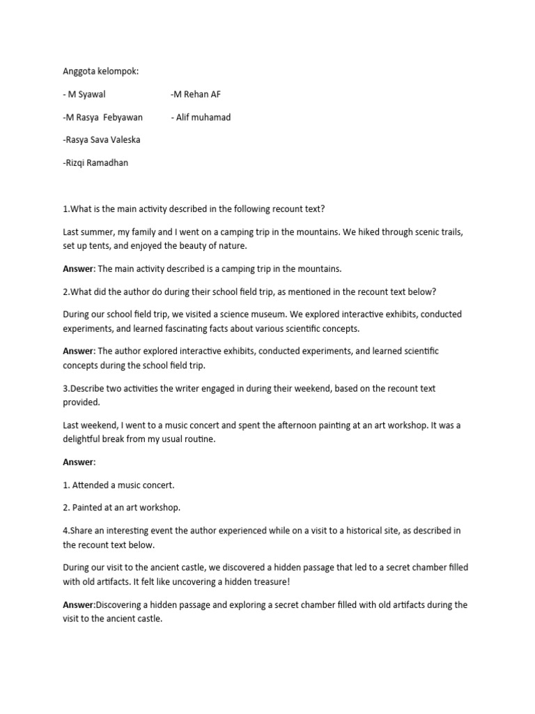 Recount Text 2 | PDF