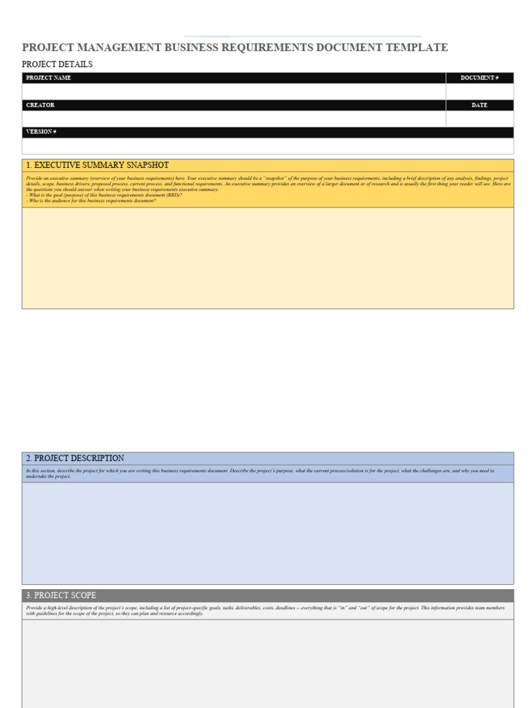 IC Project Management Business Requirements Document 11238 | PDF ...