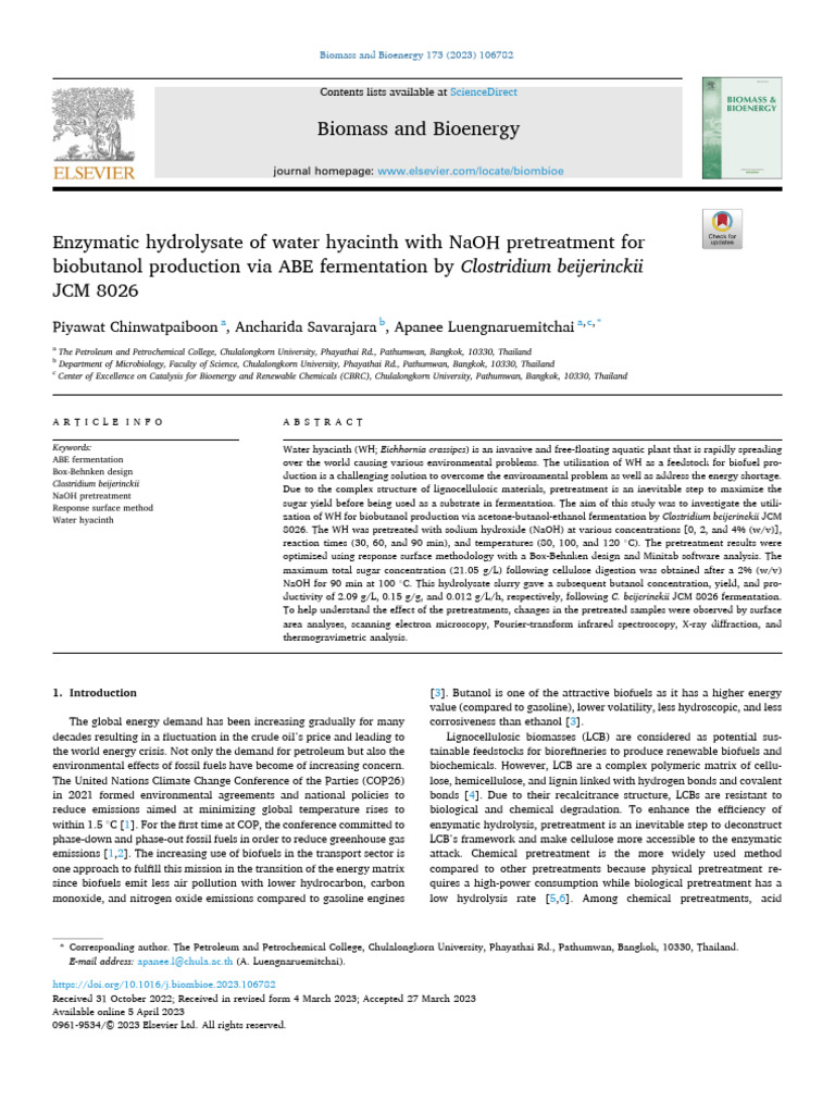 NaOH Pretreatment | PDF | Biofuel | Coefficient Of Determination