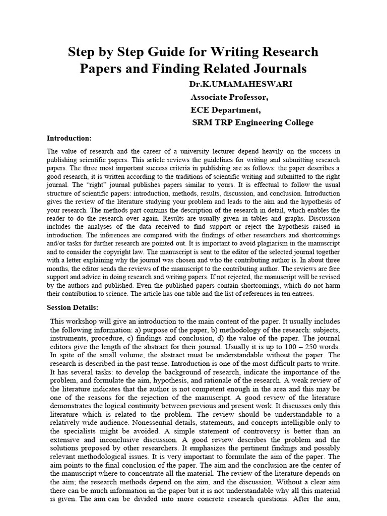 Technical Paper Writing | PDF | Methodology | Science