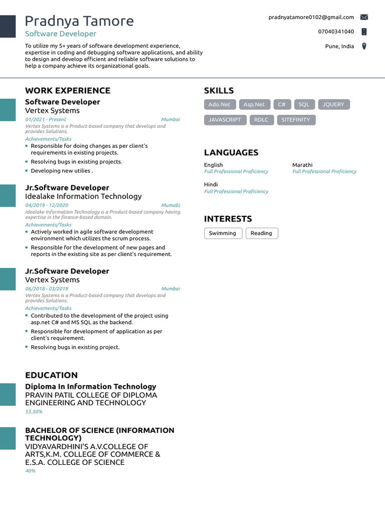 Pradnya Tamore 1225548570 | PDF | Software | Software Development