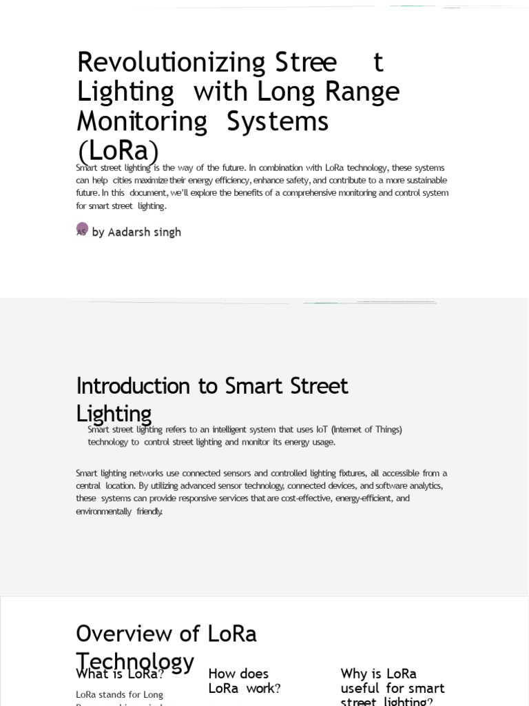 Revolutionizing Street Lighting With Long Range Monitoring Systems LoRa | PDF | Energy ...