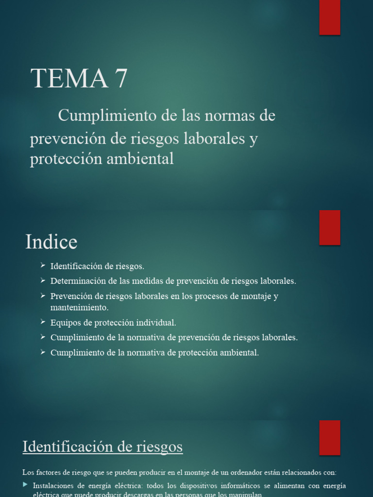 Tema 7 - PRL | PDF | Ingenieria Eléctrica | Residuos