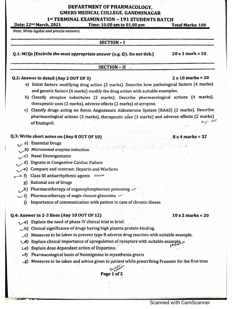 2nd MBBS Papers | PDF