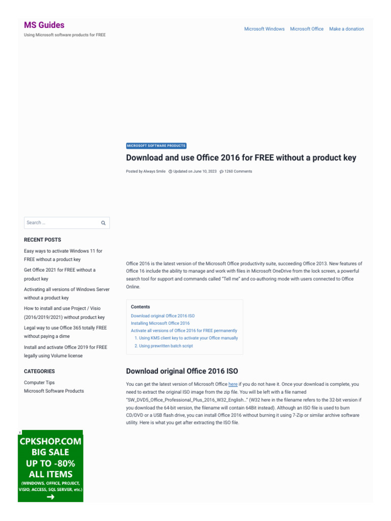Msguides-Com-Office-2016 (Refer Method 1) | PDF | Microsoft Office ...