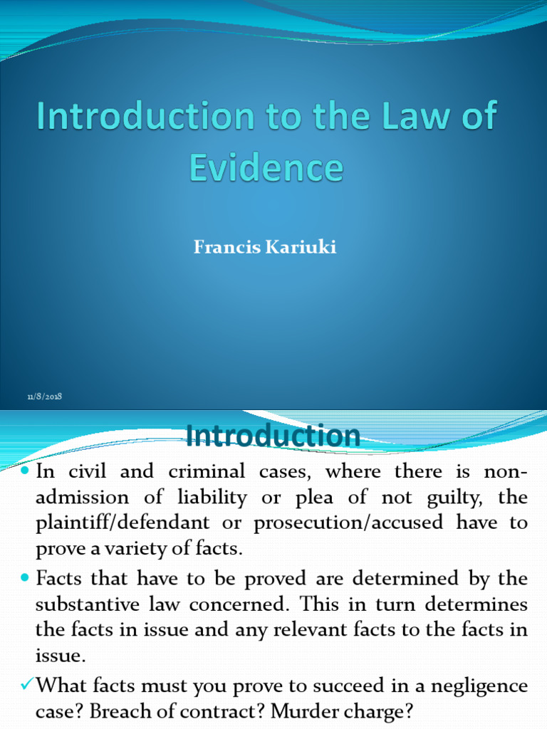 Merged Evidence Law Slides-Strath | PDF | Burden Of Proof (Law ...