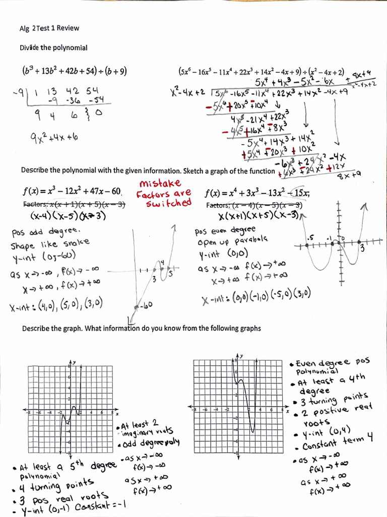 Alg2 Test 1 Review Answers Download Free Pdf Mathematical Concepts