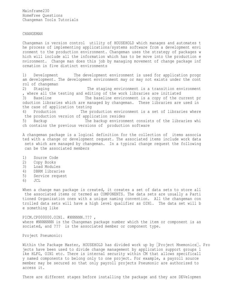 Changeman New | PDF | Library (Computing) | Computer Architecture