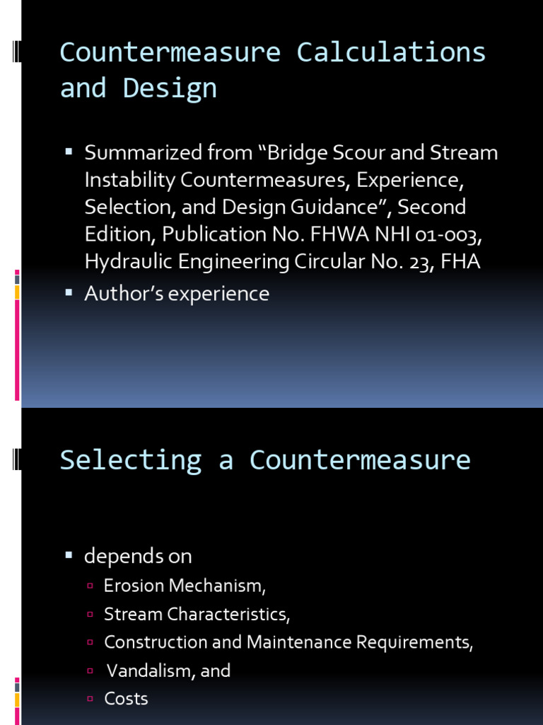 Countermeasure Calculations and Design | PDF | Earth Sciences | Civil ...