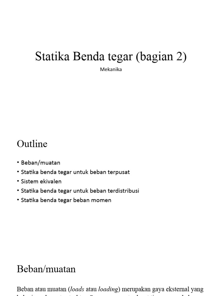 Statika Benda Tegar (Bag 2) | PDF