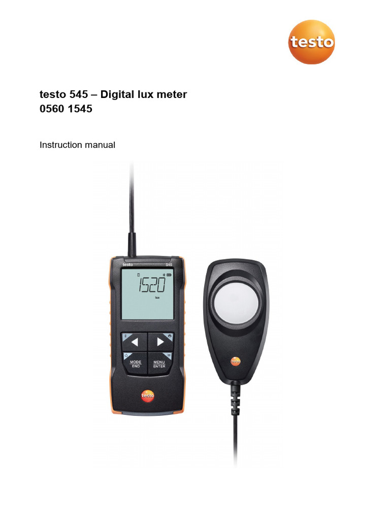Testo 545 Instruction Manual | PDF | Menu (Computing) | Bluetooth