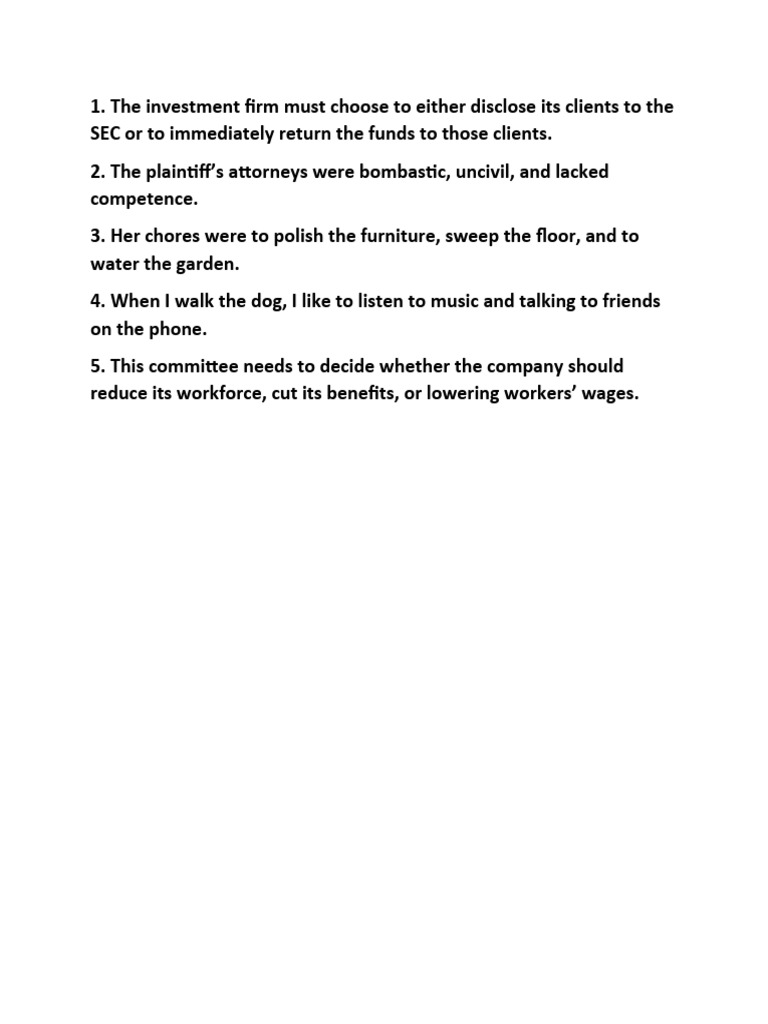 Parallelism Worksheets | PDF