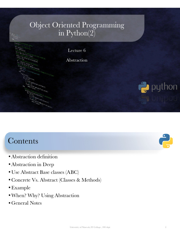 Oop In Python 2 Lec 6 Pdf Class Computer Programming Method 6468
