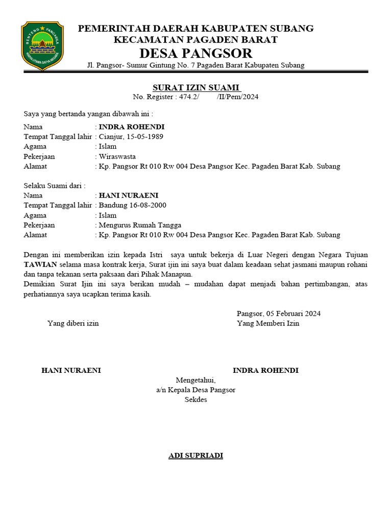 Izin Suami TKW | PDF