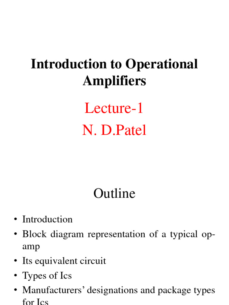 Lecture 1 | PDF | Operational Amplifier | Amplifier
