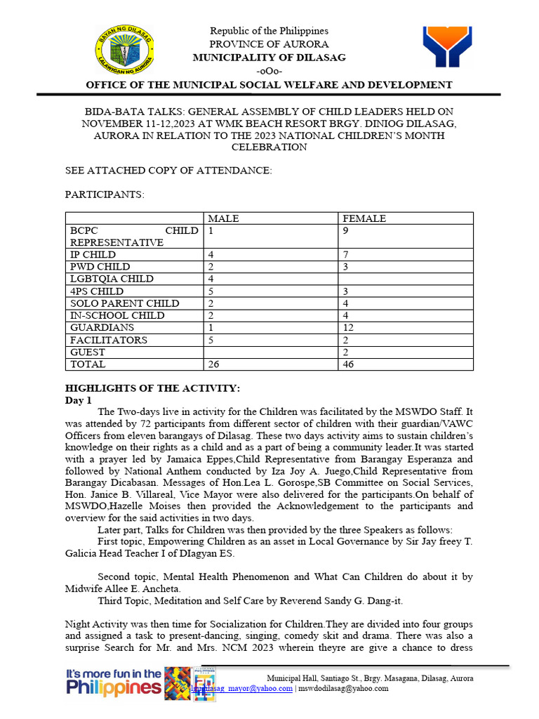 Child Rep Assembly 2023 | PDF