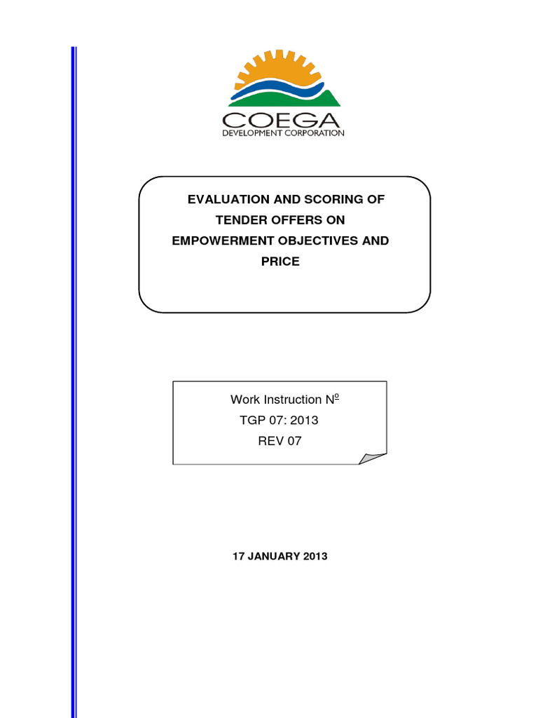 Tender Evaluation and Scoring | PDF | Procurement | Business