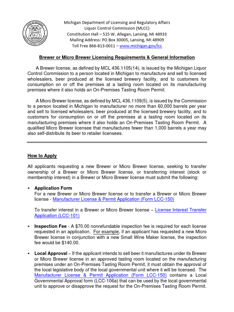 Brewer - Micro Brewer | PDF | License | Brewery
