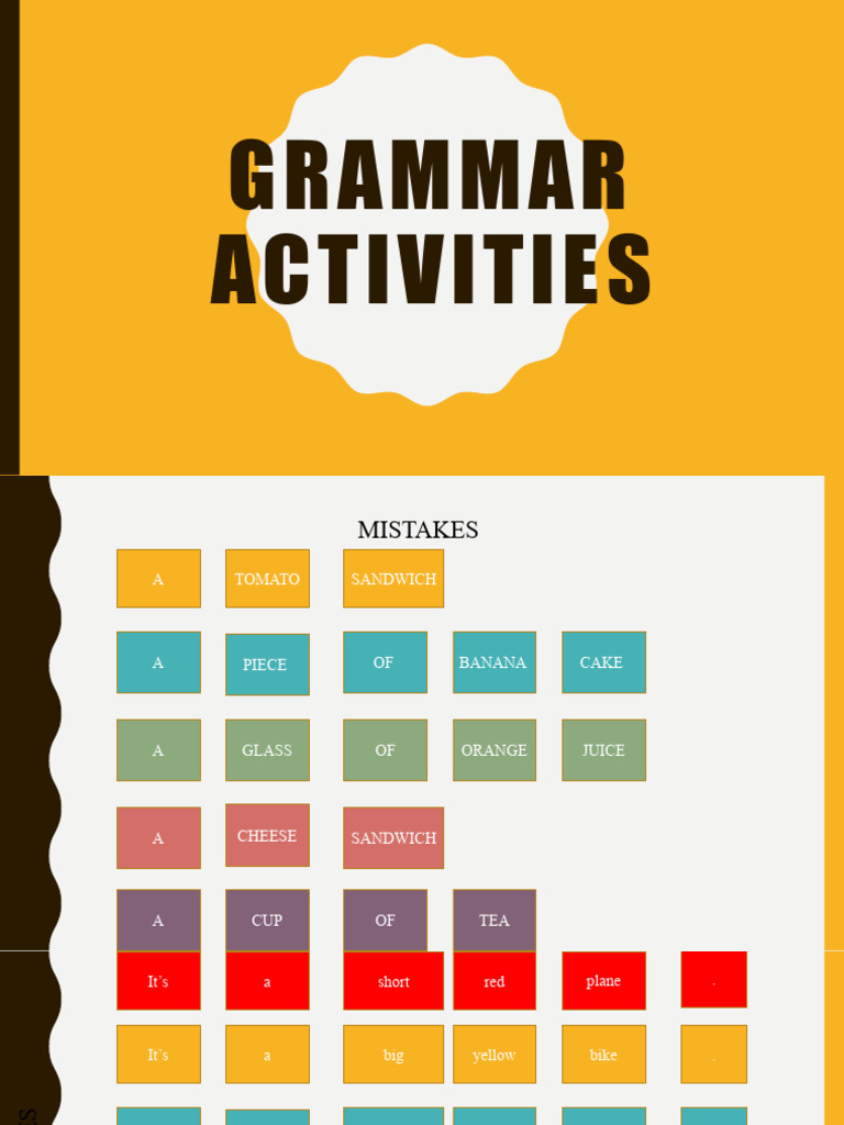Grammar Activities | PDF | Western Cuisine | Cooking