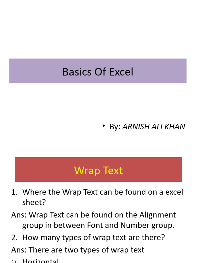 Excel Basics | PDF | Computer Science | Software Engineering