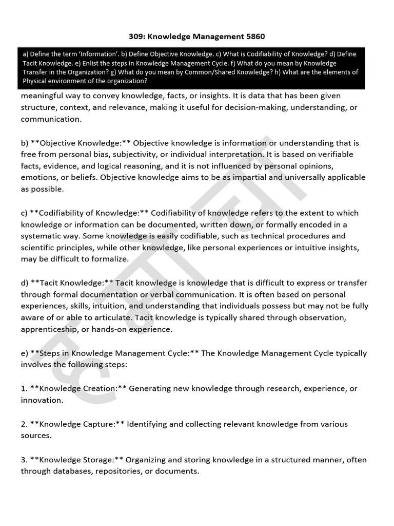 309 Knowledge Management | PDF | Knowledge Management | Knowledge