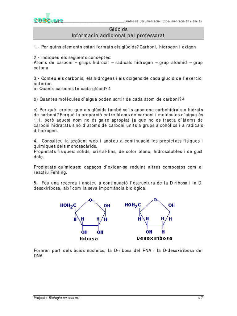 Glucids Guia 0 | PDF