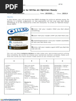 OREO Paragraph Writing Structure Scaffold - YEAR 2 | PDF