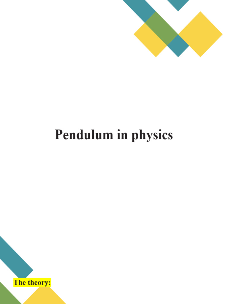 Pendulum in Physics | PDF | Pendulum | Oscillation