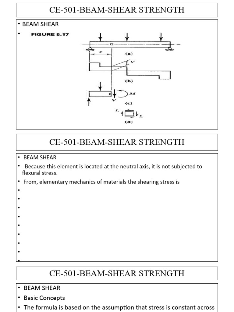 Cen 304 Module 5 G Beam Shear Strength | Download Free PDF | Strength Of Materials | Beam ...