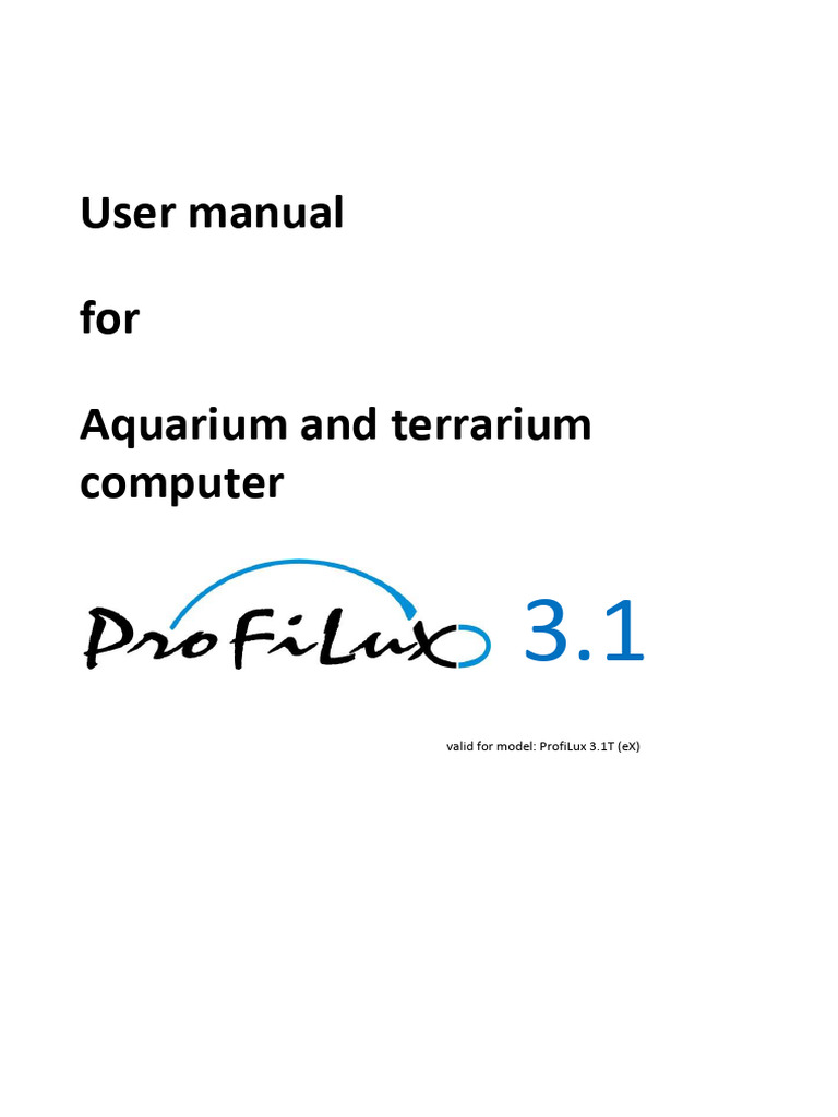 ProfiLux 3.1T Manual | PDF | Menu (Computing) | Electrical Connector