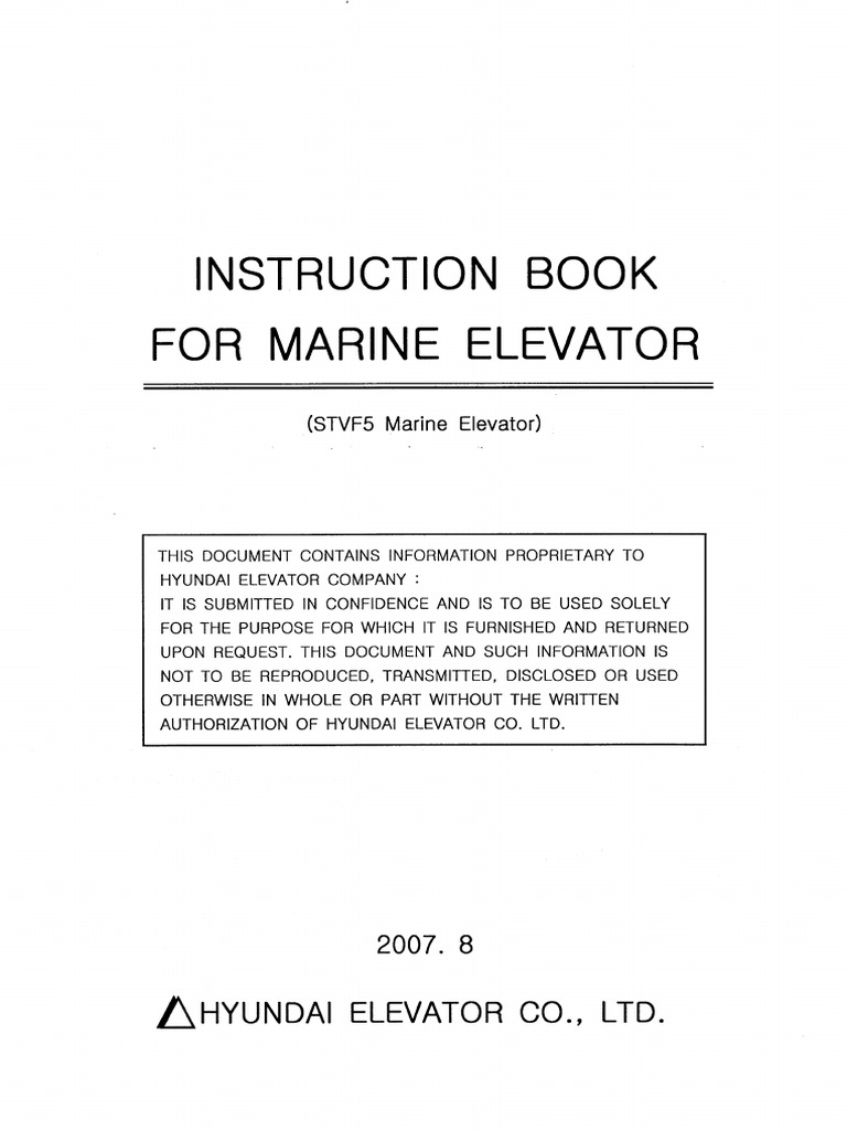 Hyundai Lift Instruction Book - MV Paganella | PDF