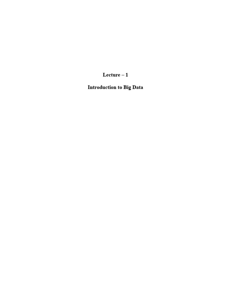Lec 1 | PDF | Big Data | Analytics