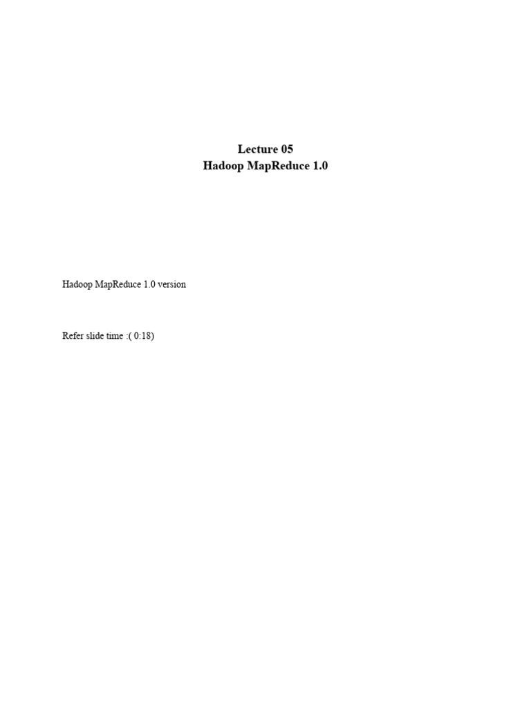Lec 5 | PDF | Apache Hadoop | Map Reduce