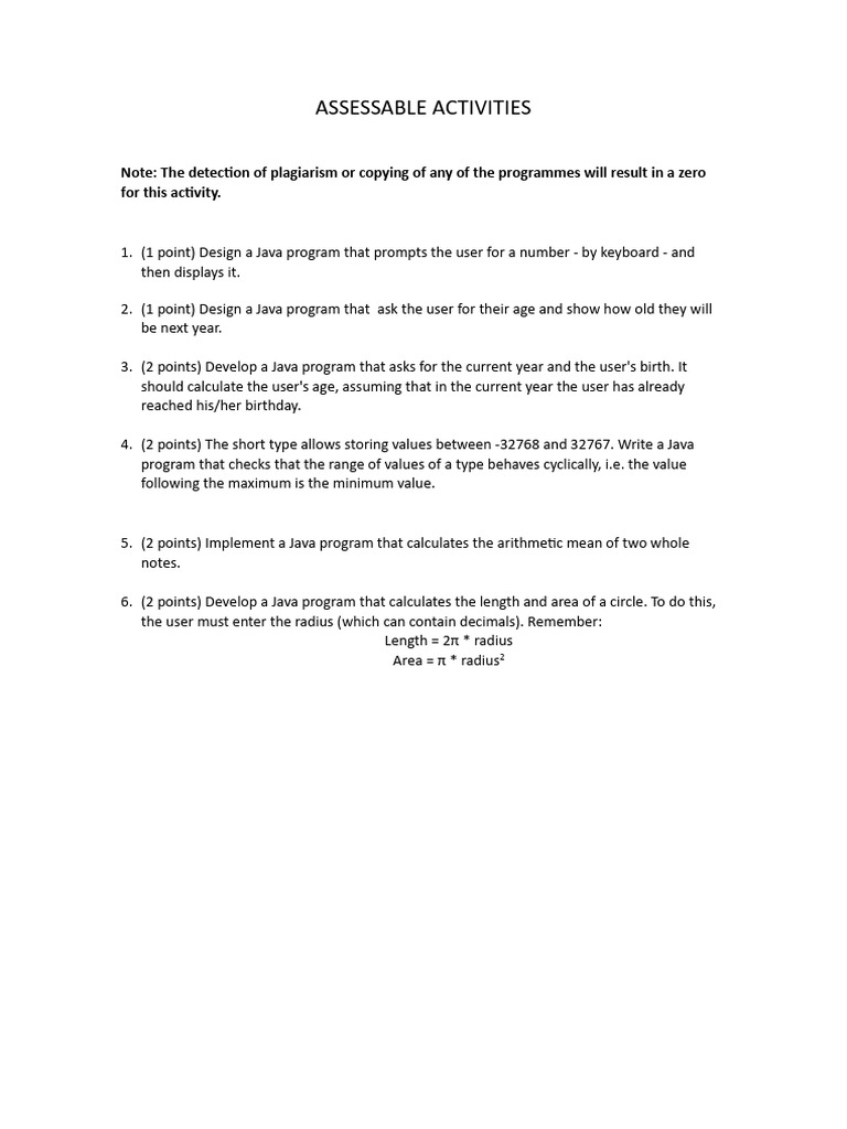 Java Programming Assignments Guide | PDF