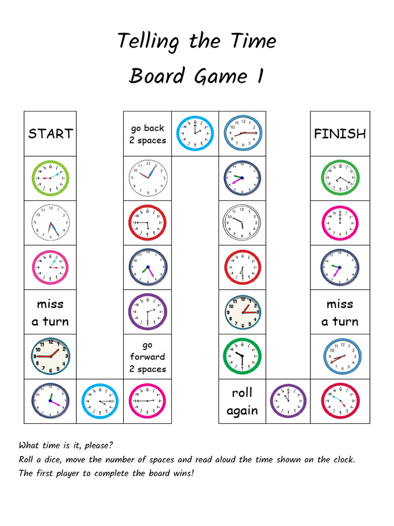 Telling The Time Board Games | PDF