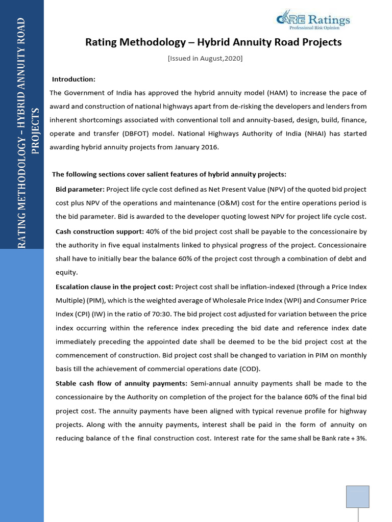HAM Methodology - August2020 | PDF | Interest | Debt
