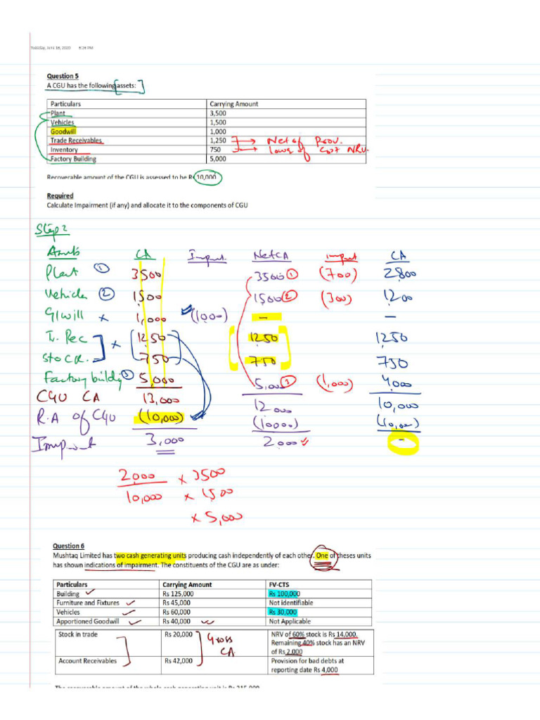 IAS 36 4th Class 16 June Noting | PDF