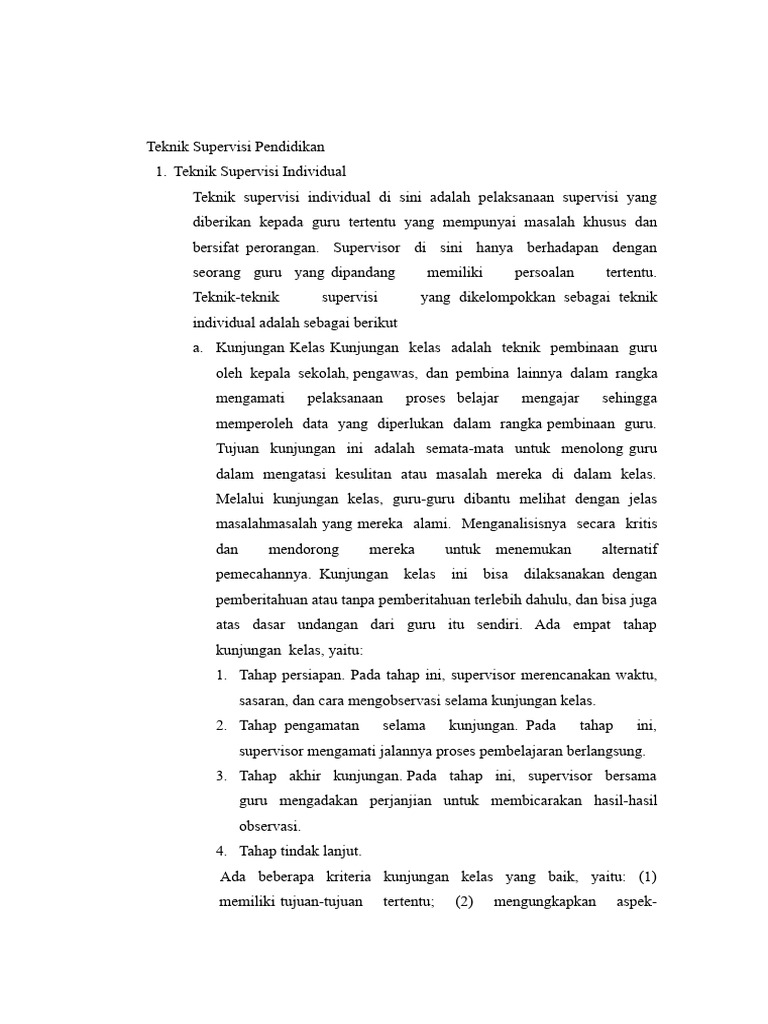 Teknik Supervisi Pendidikan | PDF